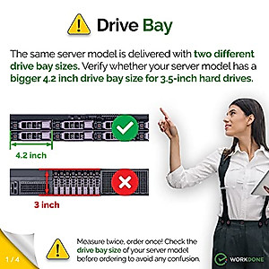 WORKDONE 4-Pack - 3.5 inch Hard Drive Caddy - Compatible for Dell PowerEdge Selected 11-13th Gen. Servers - with Detailed Installation Manual - Sled Front Sticker Labels - Screwdriver