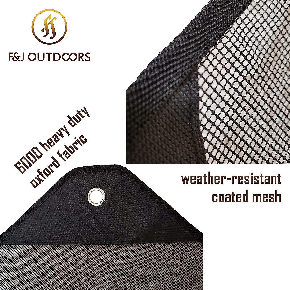 F&J Outdoors Central Air Conditioner Cover for Outside Units, Black Top Net Breathable AC Cover (Mesh, 32"x32")