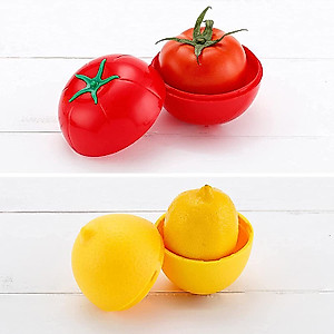 Cc - DMHH & - Cc Onion Storage, Fruit Container Refrigerator, Vegetable Storage, Onion, Lemon, Green Pepper, Tomato, Garlic Storage Container, Refrigerator Preservation 5-Piece Set