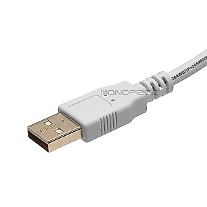 Monoprice 6-Feet USB 2.0 A Male to A Female Extension 28/24AWG Cable (Gold Plated), White (108606)
