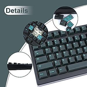 GEKUCAP Custom Keycaps, 121 Keys Green Translucent Keycaps, ABS Double Shot Keycaps, Cherry Profile Keycaps Set for Gaming Keyboard Cherry MX Switches Mechanical Keyboard 61/87/104/108 (Green)
