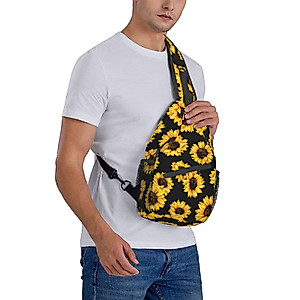 Sunflower Sling Backpack Crossbody Shoulder Bags For Women Men, Sling Bag Travel Hiking Chest Bag Daypack Unisex