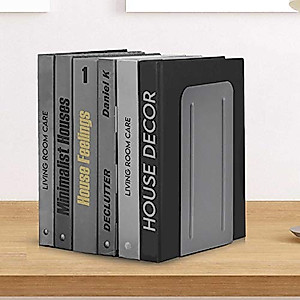 Acrimet Jumbo Premium Metal Bookends 9" (Heavy Duty) (Silver Color) (1 Pair)