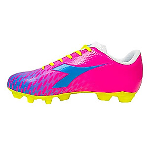 Diadora Cattura Youth Firm Ground Soccer Cleats, Little/Big Kid Sizing, Perfected for Natural and Artificial Playing Surfaces (Pink/Cyan Blue, US Footwear Size System, Big Kid, Numeric, Medium, 6.5)