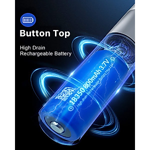 Imren IMR 18350 3.7V Button Top Rechargeable Batteries,18350 15A Discharge Rechargeable Li-ion Battery 800mAh for Flashlight - 4PCS