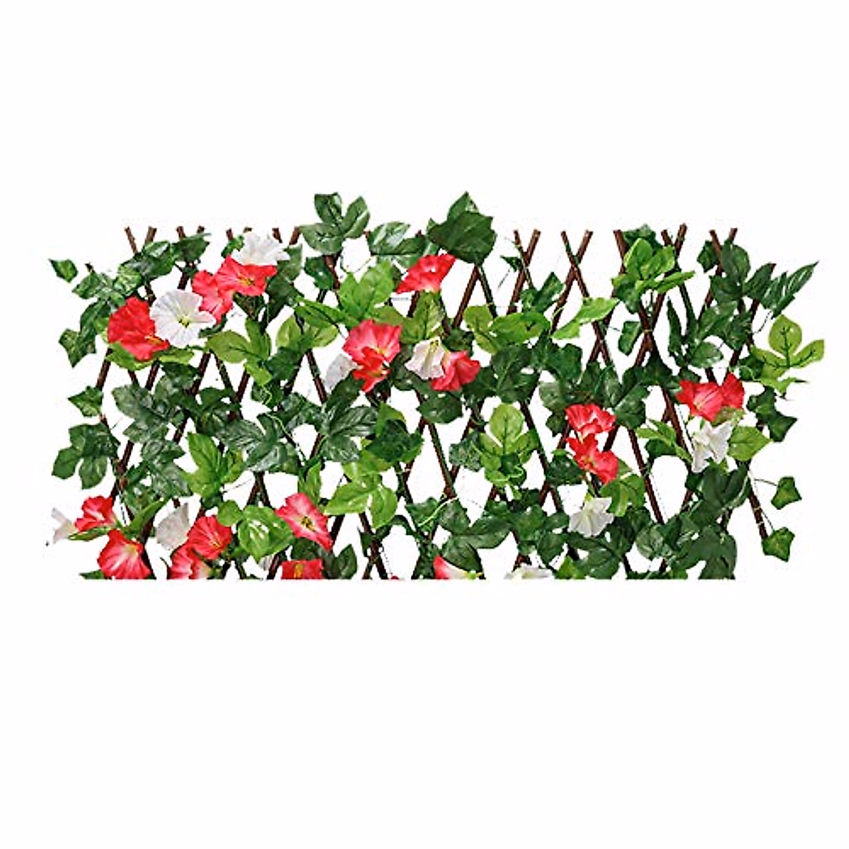 Retractable Artificial Wooden Fence, Retractable Artificial Wooden Fence with Flowers Privacy Fence, Retractable Artificial Wooden Fence