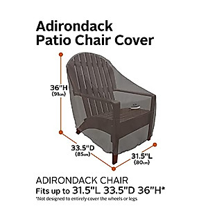 Classic Accessories Ravenna Water-Resistant 31.5 Inch Patio Adirondack Chair Cover, Patio Furniture Covers, Taupe