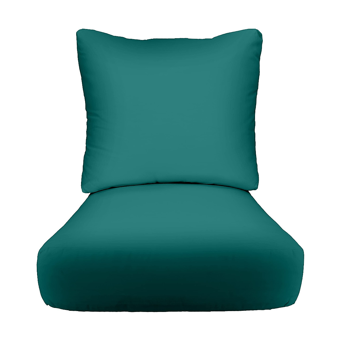 RSH DECOR: Deep Seating Cushion with Pillow Back | 23" x 24” Seat | Water and Fade-Resistant Spun Fabric | Outdoor Chair Cushion Set for Patio Furniture | Peacock