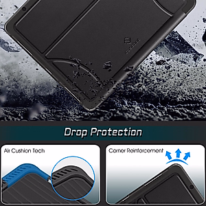 CaseBot Magnetic Case for iPad Pro 12.9-inch 6th Generation 2022, Multiple Angle Shockproof Rugged Stand Case, Soft TPU Back Cover w/Pencil Holder, Also Fit iPad Pro 12.9" 5th/4th/3rd Gen, Black