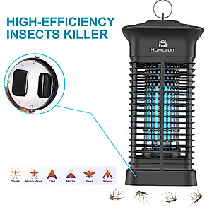 Homesuit Bug Zapper 15W for Outdoor and Indoor, High Powered 4000V Electric Mosquito Zappers Killer, Waterproof Insect Fly Trap Outdoor, Electronic Light Bulb Lamp for Home Backyard Patio