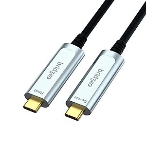 BRIDGEE Fiber Optic USB C to USB C Cable (50ft),10Gbps High Speed USB 3.1 Cable for Webcams, Cameras,Laptops etc