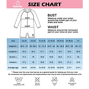 BONVERANO Baby Toddler Girls One Piece Swimsuit UPF 50+ Sun Protection Long Sleeve Zipper (Green, 3-6 Months)