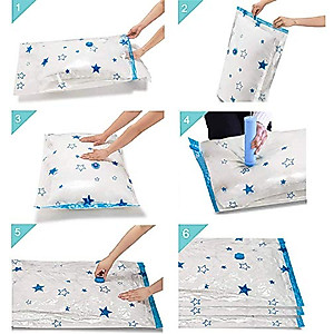 Vacuum Storage Bags, Space Saver Bags and Travel Storage Compression Bags for Clothes, Comforter, Pillows, Blankets, Plush Toys(4pack) (23x16in)