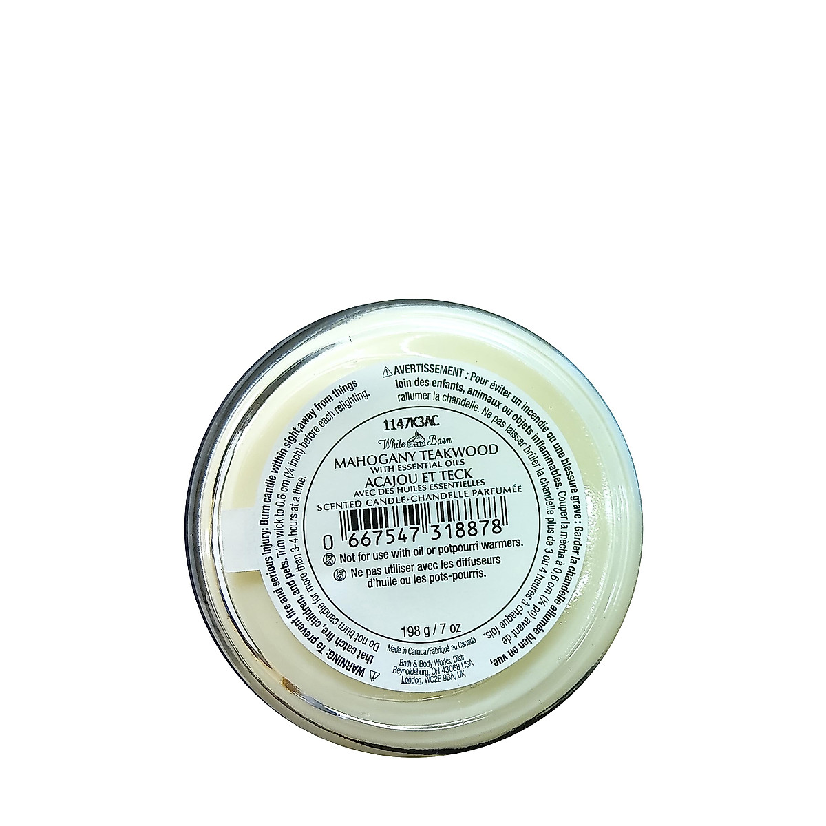 White Barn Bath and Body Works, 1-Wick Candle w/Essential Oils - 7 oz - Many Scents! (Mahogany Teakwood)