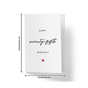 75th Birthday Card for Him Her - 75th Anniversary Card For Dad Mom - 75 Years Old Birthday Card For Brother Sister Friend - Happy 75th Birthday Card for Men Women - Karto - Simple 75th