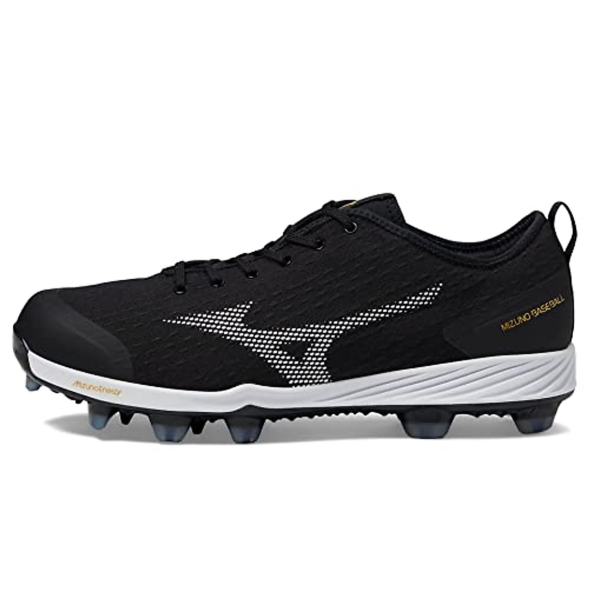 Mizuno Men's Dominant 4 TPU Baseball Shoe, Black-White, 9