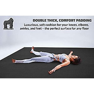 Gorilla Mats Premium Extra Large Yoga Mat – 9' x 6' x 8mm Extra Thick & Ultra Comfortable, Non-Toxic, Non-Slip Barefoot Exercise Mat – Works Great on Any Floor for Stretching, Cardio or Home Workouts