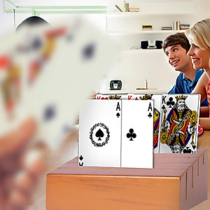 RNK Gaming Card Holders for Playing Cards Set of 2 Wooden Cardholder for Kids, Adults, & Seniors