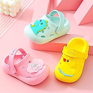 Lymeral Kids Boys Girls Clogs, Breathable Slides Sandals Beach Slipper, Slip on Water Shoes, Blue, 9-10T