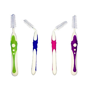 Wasser Vela 16pcs XL Size Orthodontic Interdental Brush, 4 Handle Colors, Clean Between Teeth and Braces, Flexible Handle and Durable Wire, Easy to Use and No Break (Started Pack)