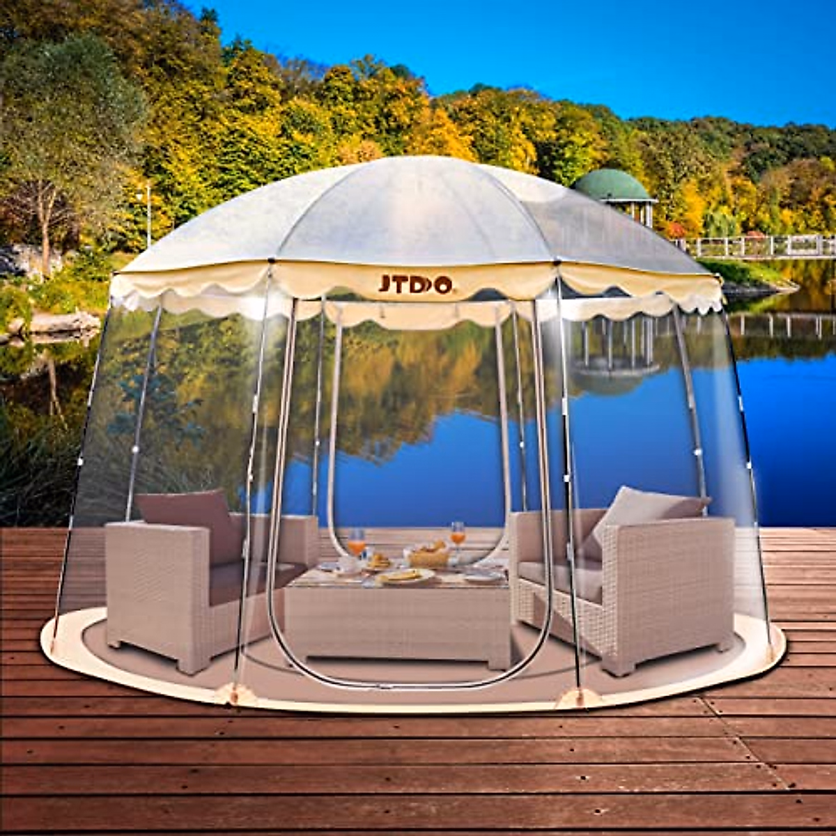 Bubble Igloo PVC Tent, JTDDO Winter Tent Oversize Cold Protection Canopy Tent 12'x12' for 8-10 Person for Outdoor/ Garden/ Backyard/ Patios, Beige