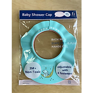 BONPEIPEI Baby Shower Shampoo Cap 2Pcs Adjustable Safety Eva Bath Visor Waterproof Soft Hair Washing Guard Accessories Bathing Hat for Girls, Boys, Infants, Kids and Toddlers-Pink/Green