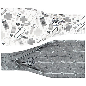 Maven Thread Nightingale Workout Headbands, 4" Thick Non Slip Sweatbands for Women - 2pk, Ideal for Yoga, Exercise, Running, Gym - One Size - Black