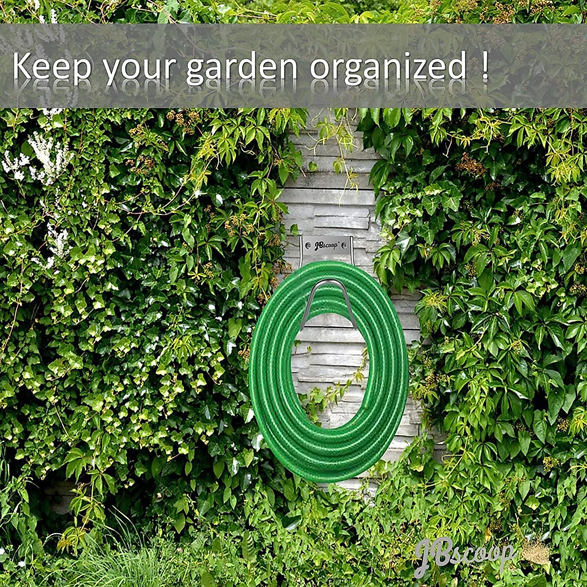 JBscoop Garden Hose Holder Stainless Steel Small Wall Mount Garden Hose Hook, Ideal for Water, Air, Hydraulic Hose, Ropes, Extension Cords Heavy Duty & Rust Proof Set of 2