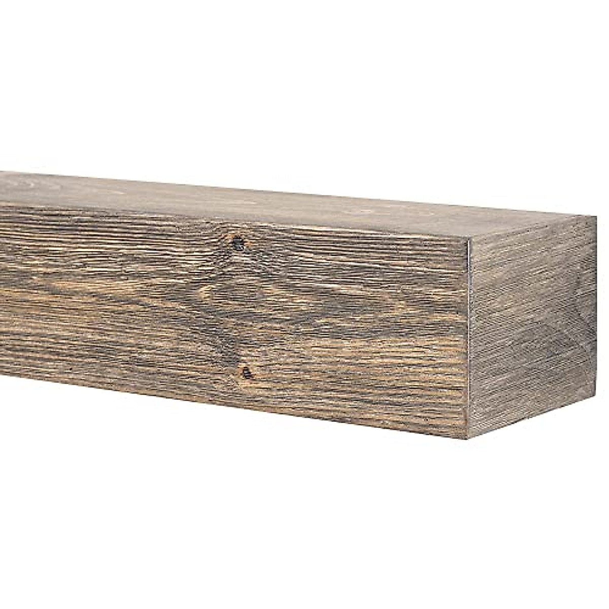 MANTELSDIRECT Vail Rustic Wood Mantel Shelf in Driftwood Finish - 72 Inch Wide x 6 Inch High | Handcrafted and Milled in The USA by Mantels Direct