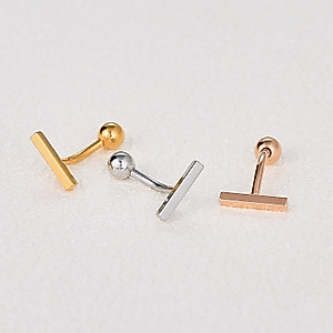 SERYNOW 14g Bar Belly Button Rings Piercing Surgical Steel Belly Button Piercing Bar Belly Rings Curved Navel Barbell Piercing Jewelry (Silver Gold Rose Gold 3pcs)
