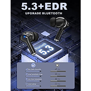 Myinnov Active Noise Cancelling Wireless Earbuds,Bluetooth 5.3 Headphones with 6 Microphones,Ture Wireless in-Ear Detection Ear Buds, IPX6 Waterproof Stereo Earphones for iPhone&Android