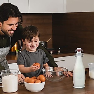 Nevlers Set of 6 | 17 oz Glass Bottle Set with Airtight Swing Top Stoppers | Home Brewing Bottles for Kombucha, Beer, Water Kefir, Limoncello | Includes Bottle Brush, Funnel and Gold Glass Marker