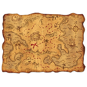 Plastic Treasure Map Party Accessory (1 count) (1/Pkg)
