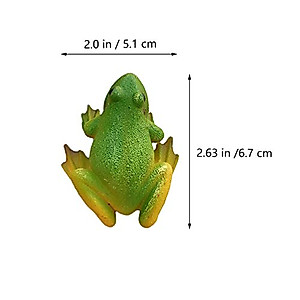 IMIKEYA 3pcs Frogs Shaped Refrigerator Magnets Mini Resin Frogs Figurines Statue for Fairy Garden Home Decorations