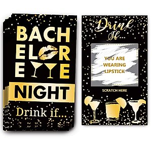 Bachelorette Party Drinking Games - Drink If Games Scratch off Cards - Perfect for Girls Night Out Activity,Bridal Showers,Bridal Parties,Wedding Showers,Engagement and Birthday Party - 40 sheets