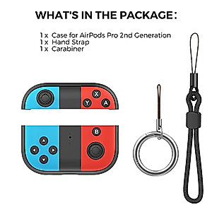 TRONWIN Silicone Airpods Pro 2 Case Protective Covers Skin Gamepad Design for Airpods Pro 2022 [Support Wireless Charging] Compatible with Apple Airpods Pro 2nd Generation