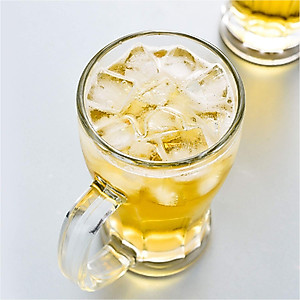 QAPPDA Beer Mugs Set,Glass Mugs With Handle 18oz,Large Beer Glasses For Freezer,Beer Cups Drinking Glasses 520ml,Pub Drinking Mugs Stein Water Cups For Bar,Alcohol,Beverages Set of 8…