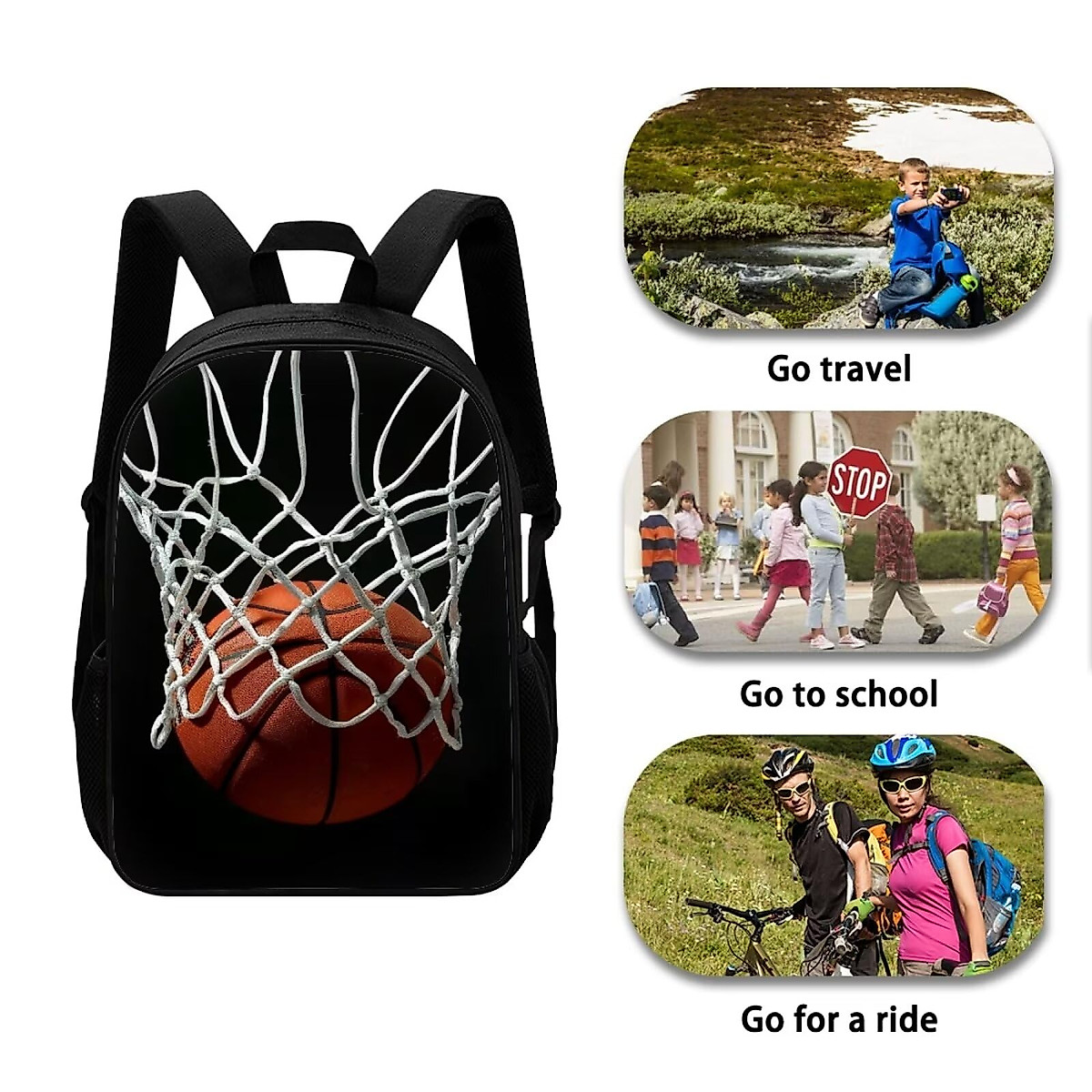 HUGS IDEA Cute Kids School Bag Shoulder Bookbag Cat Printing Backpack for Teen Boys Girls