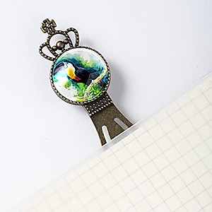 2 Pack Metal Bookmarks, Bookmark for Book Lovers, Readers, Writers, Women, Men, Watercolor Toucan Tropical Animal