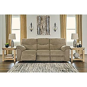 Signature Design by Ashley Alphons Transitional Tufted Reclining Sofa, Light Brown
