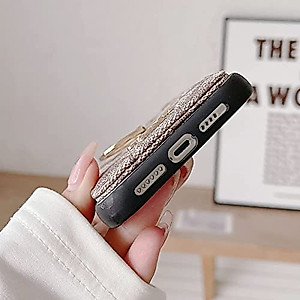Luxury Wallet Case with Designed Leather and Card Holder, 360°Rotation Ring Kickstand, RFID Blocking Protective for Apple iPhone 13 Pro Max 6.7''（Black）
