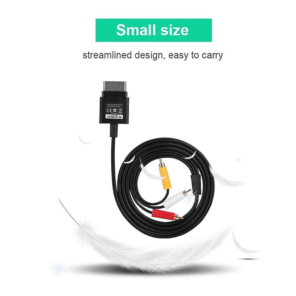 1.8M Component AV Cable Audio Video Cord Optical Cable for XBOX360 Game Slim Replacement Quality ABS TV Cord Compatible for Microsoft 360 Console