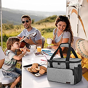 Gloppie Lunch Box Insulated Lunch Bag for Men Lunchbox for Work Lunch Cooler Bag Thermal LunchBag Reusable Lunch Bags Lunch Pail, Grey