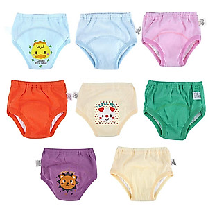 8PC/S Baby Training Pants Potty Training Underwear Toddlers Boys Girls Cartoon Cute Waterproof Diapers 4 Layers (80)