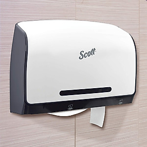 Scott Pro Jumbo Roll (JRT) Coreless Toilet Paper Dispenser (34832), 14.13” x 13.39” x 5.87”, White