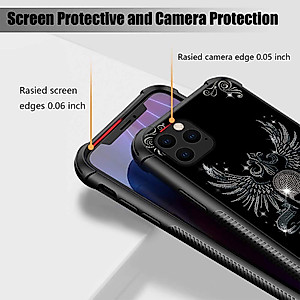 ZHEGAILIAN Case Compatible with iPhone 12,Diamond Skull Pattern Anti-Scratch 12 Pro Cases for Girls Women,Four Corners Desgin Shockproof Case for 12/12 Pro 6.1-inch