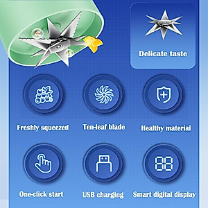 2024 Upgraded TheOvidian Multifunctional Portable Juicer Cup with Digital Display, 42 Oz Large Capacity Ovidian Portable Juicer,Personal Blende for Shakes and Smoothies (White, Single Cup+Double Lid)