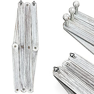 Ballucci Expandable Coat Rack Wall Mount, Adjustable Accordion Style 10 Peg Hanger - Brushed White