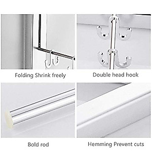 TYXTYX Wall Mounted Folding Clothes Hanger, Retractable Clothes Hanger, for Laundry Room, Garage, Indoor & Outdoor Use, Aluminum,White,Double +40cm Pole