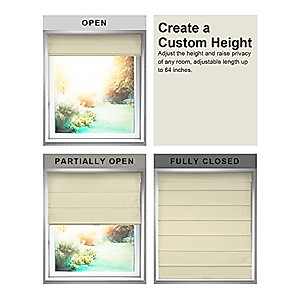 CHICOLOGY Roman Shades for Windows, Roman Window Shades, Roman Shades, Window Treatments, Window Shades for Home, Window Shade, Cream (Cotton), 35" W X 64" H